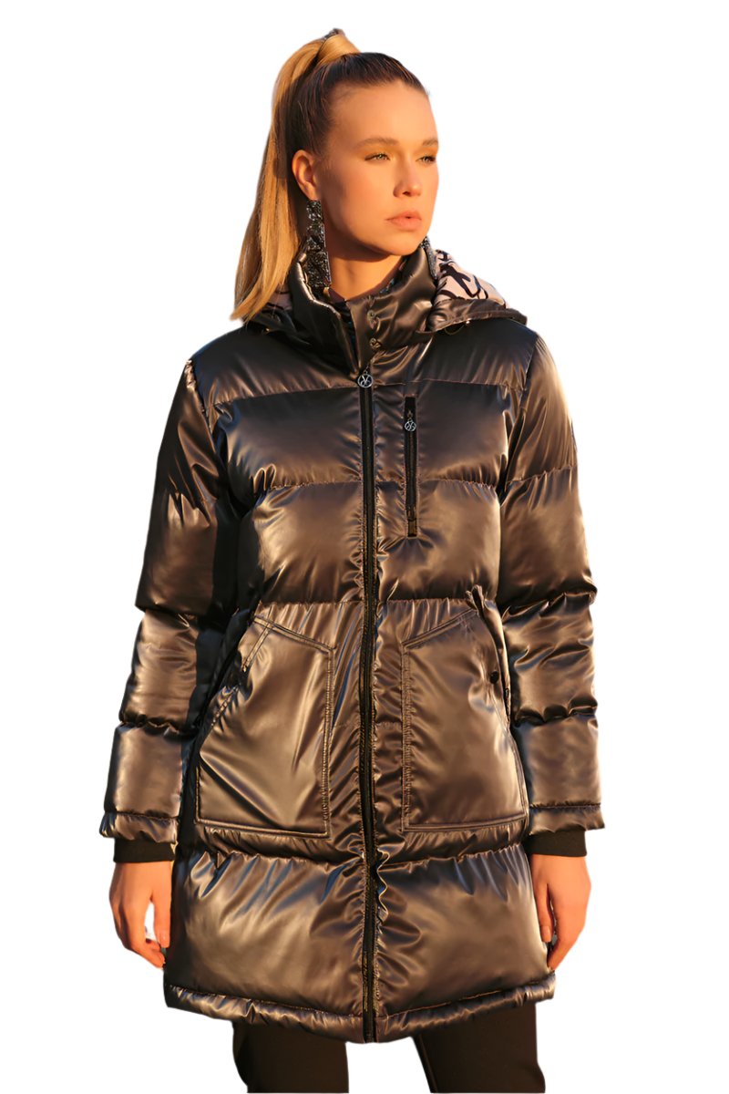 Dolcezza Long Puffer Jacket in Steel 74803 – Missouri Bluffs