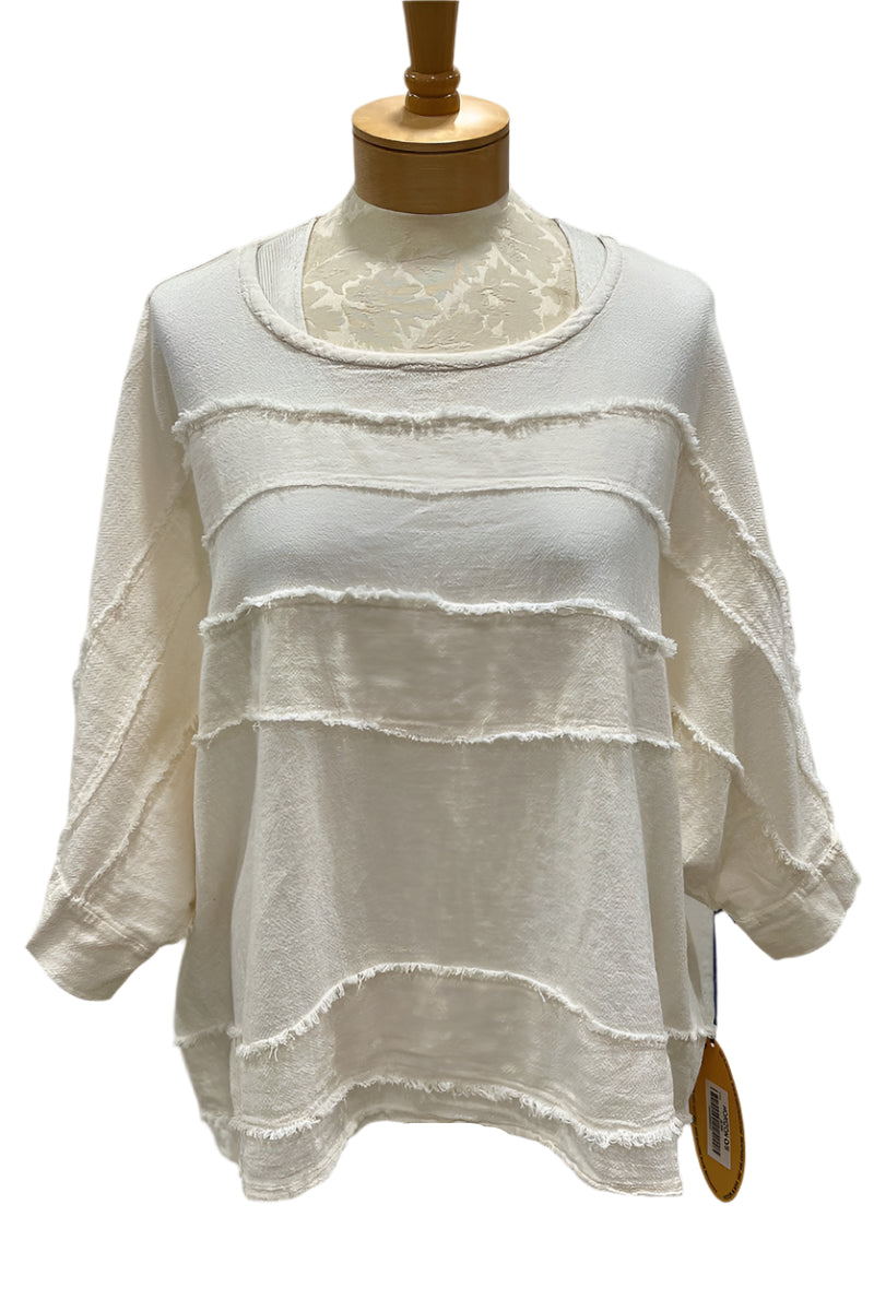 Oh My Gauze Horizon Top in Bone – Missouri Bluffs