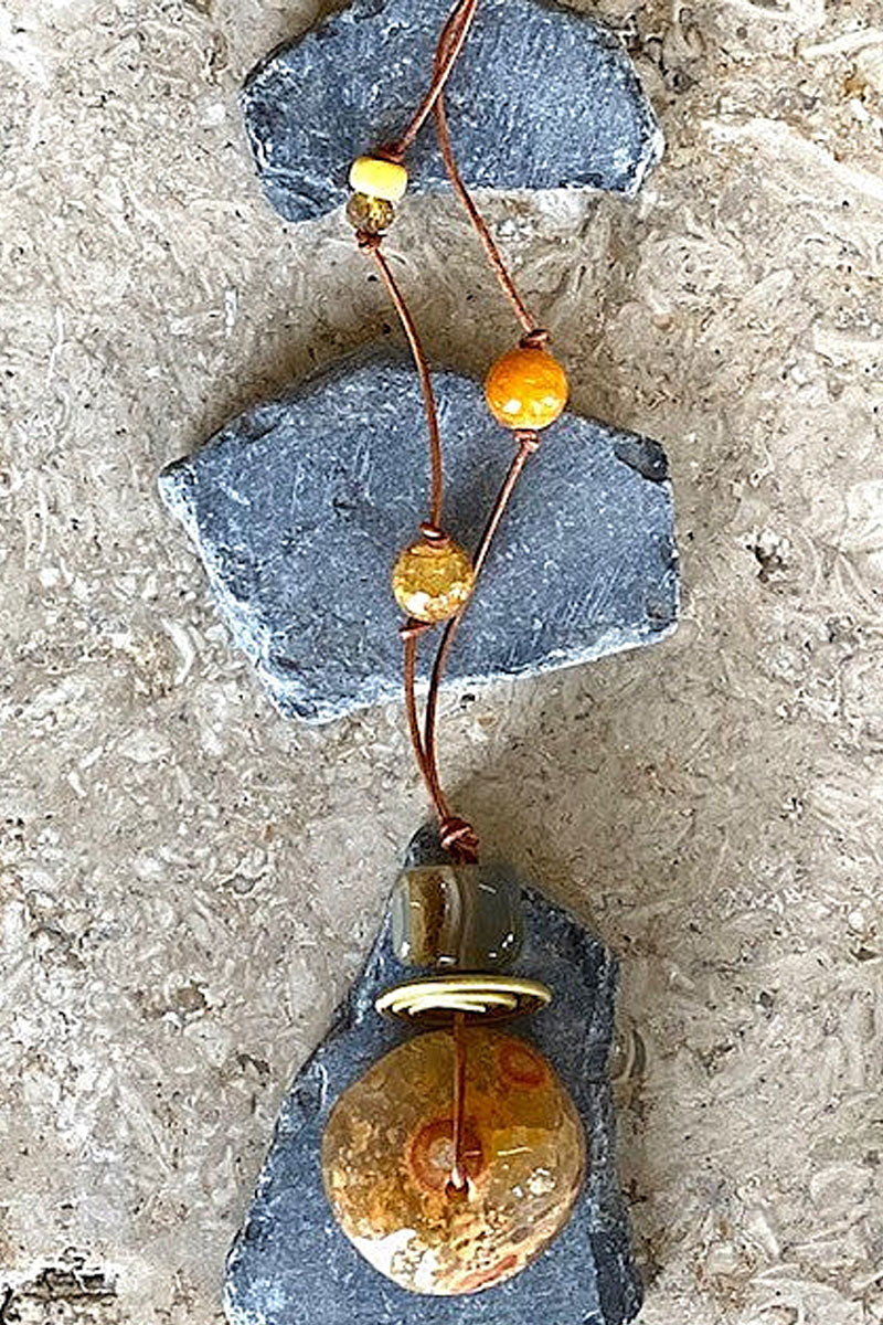 Water & Wave by Treska Stacy Lariat Necklace Sterling & Stone Collecti ...